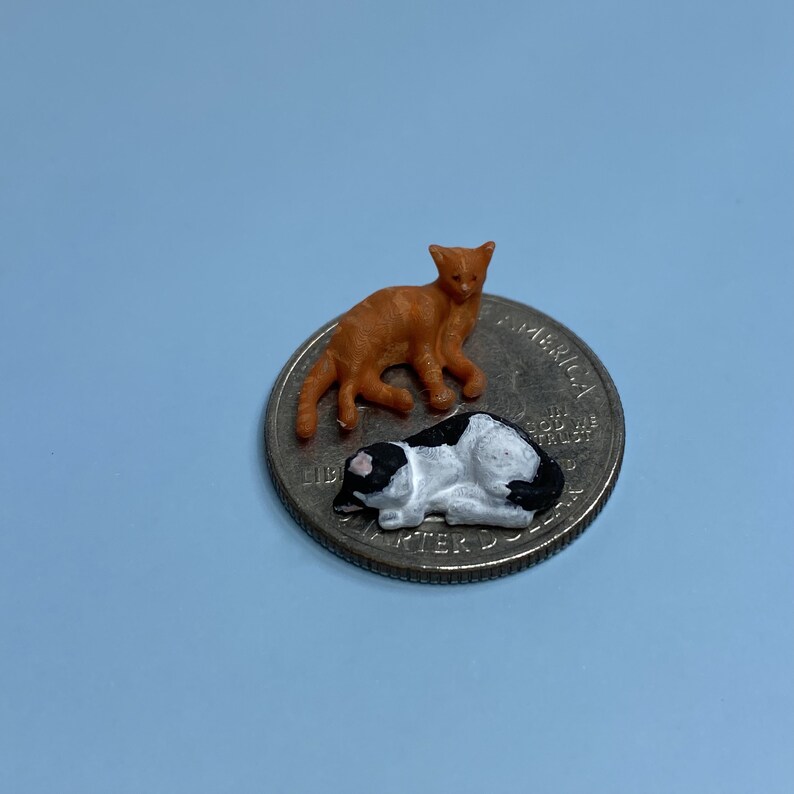 Half Inch Scale (1:24) Cat to Customize Dollhouse Miniature Kitty Mini ...