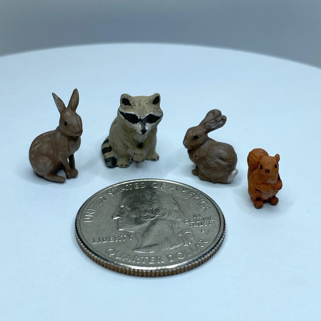Half Inch Scale (1:24) Woodland Critters Miniature Animals to Customize ...