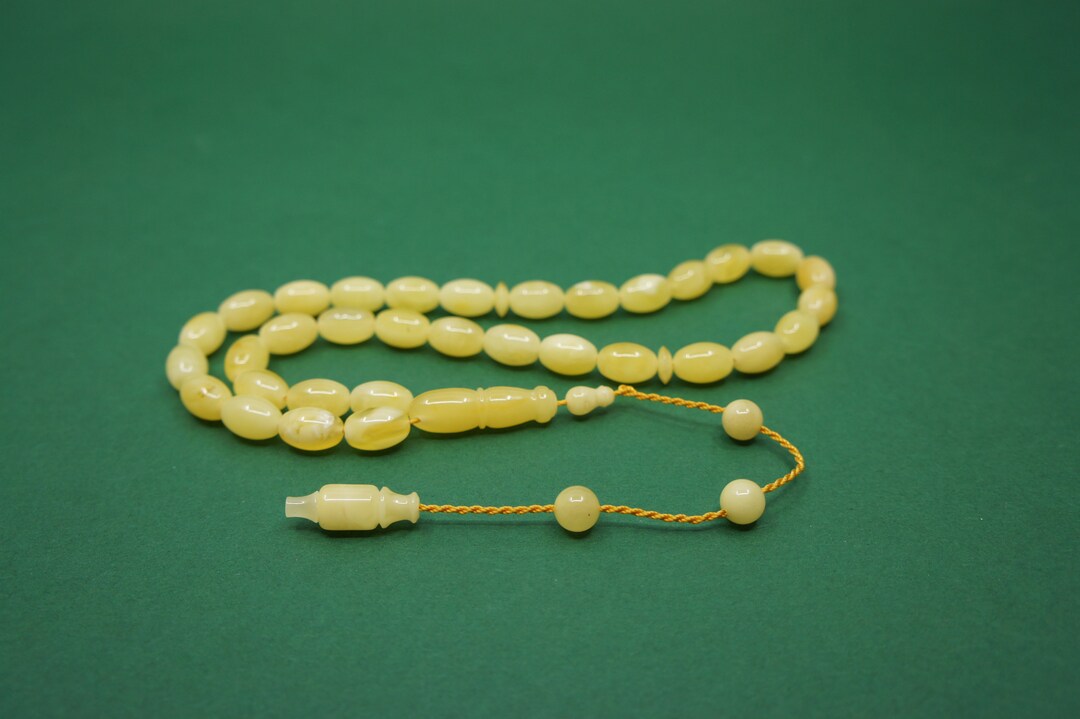 Natural Baltic Amber Prayer Rosary Olive Mate 8x12 Mm Bead Size 33 ...