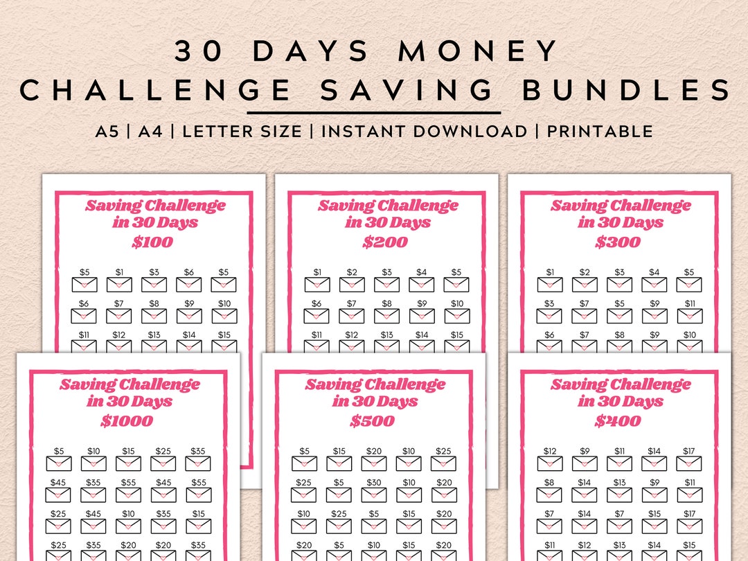 Money Saving Challenge Bundles Printable Savings Challenge in - Etsy