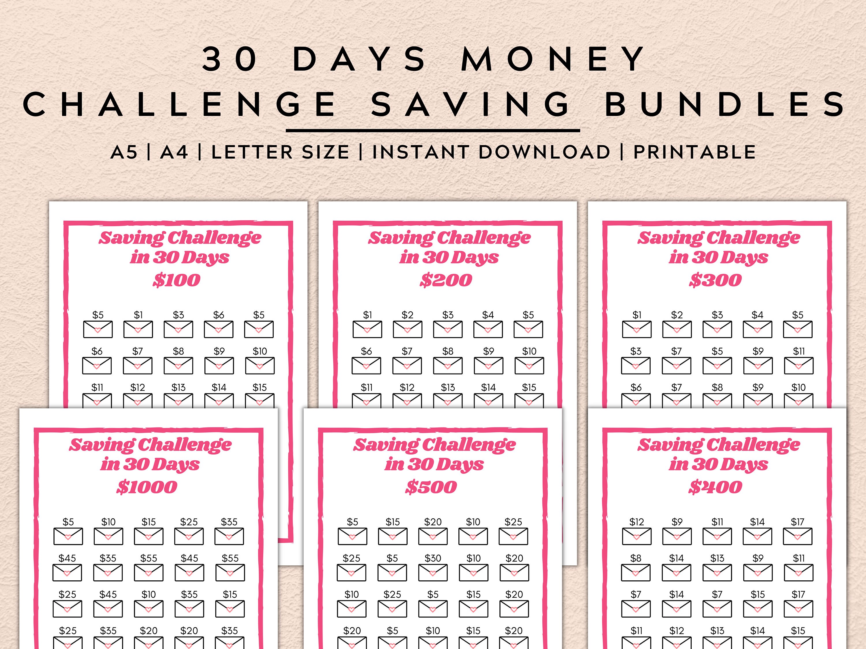 Money Saving Challenge Bundles Printable Savings Challenge in - Etsy