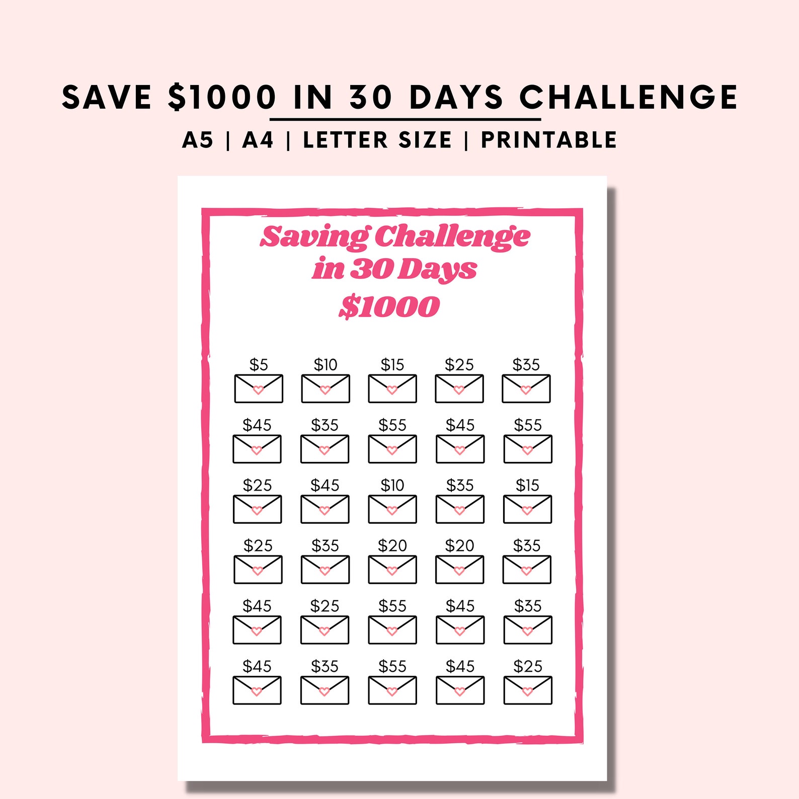 Money Saving Challenge Bundles Printable, Savings Challenge in 30 Days, Savings Challenge, Save ...