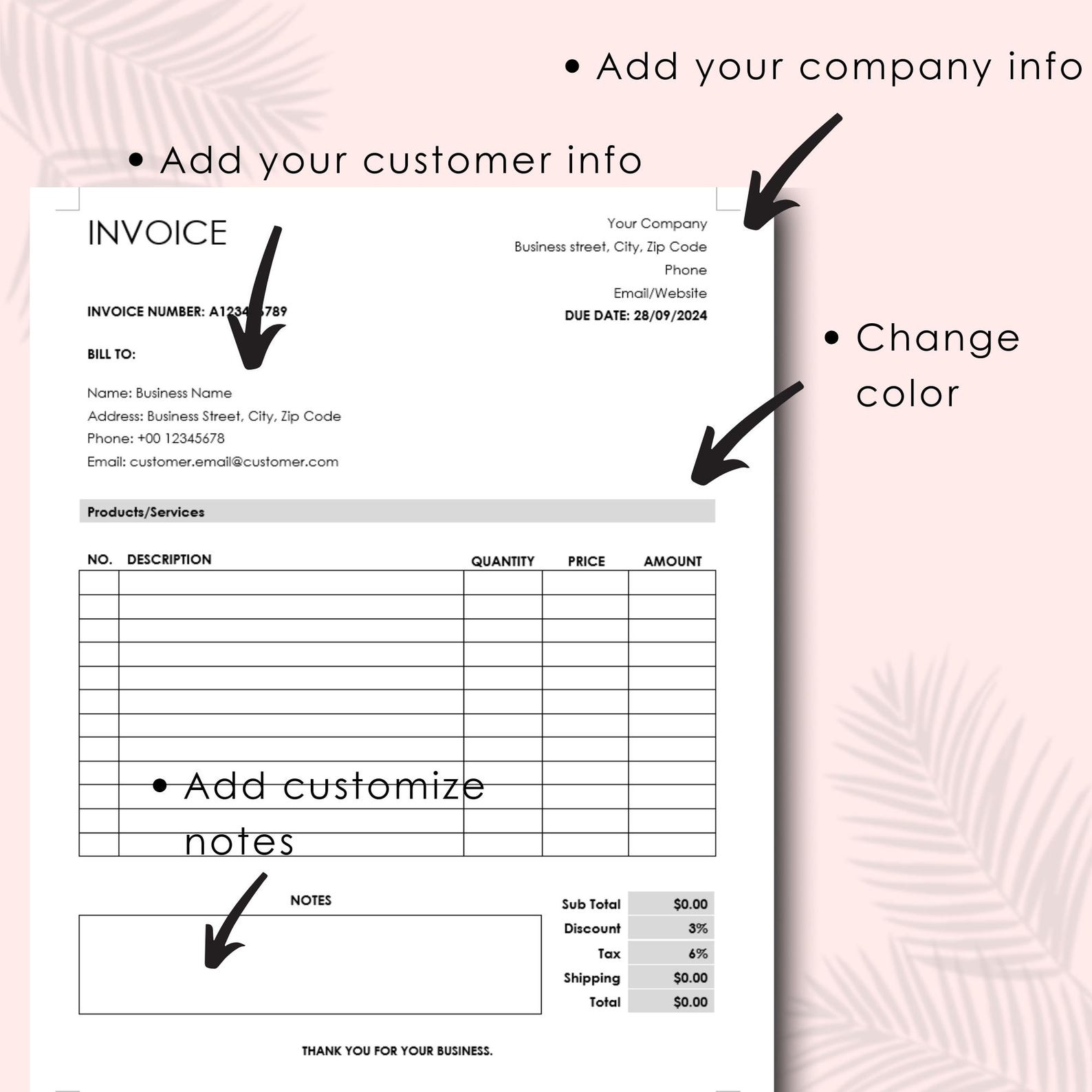 Microsoft Word Invoice Template, Basic Minimalist Invoice Template ...