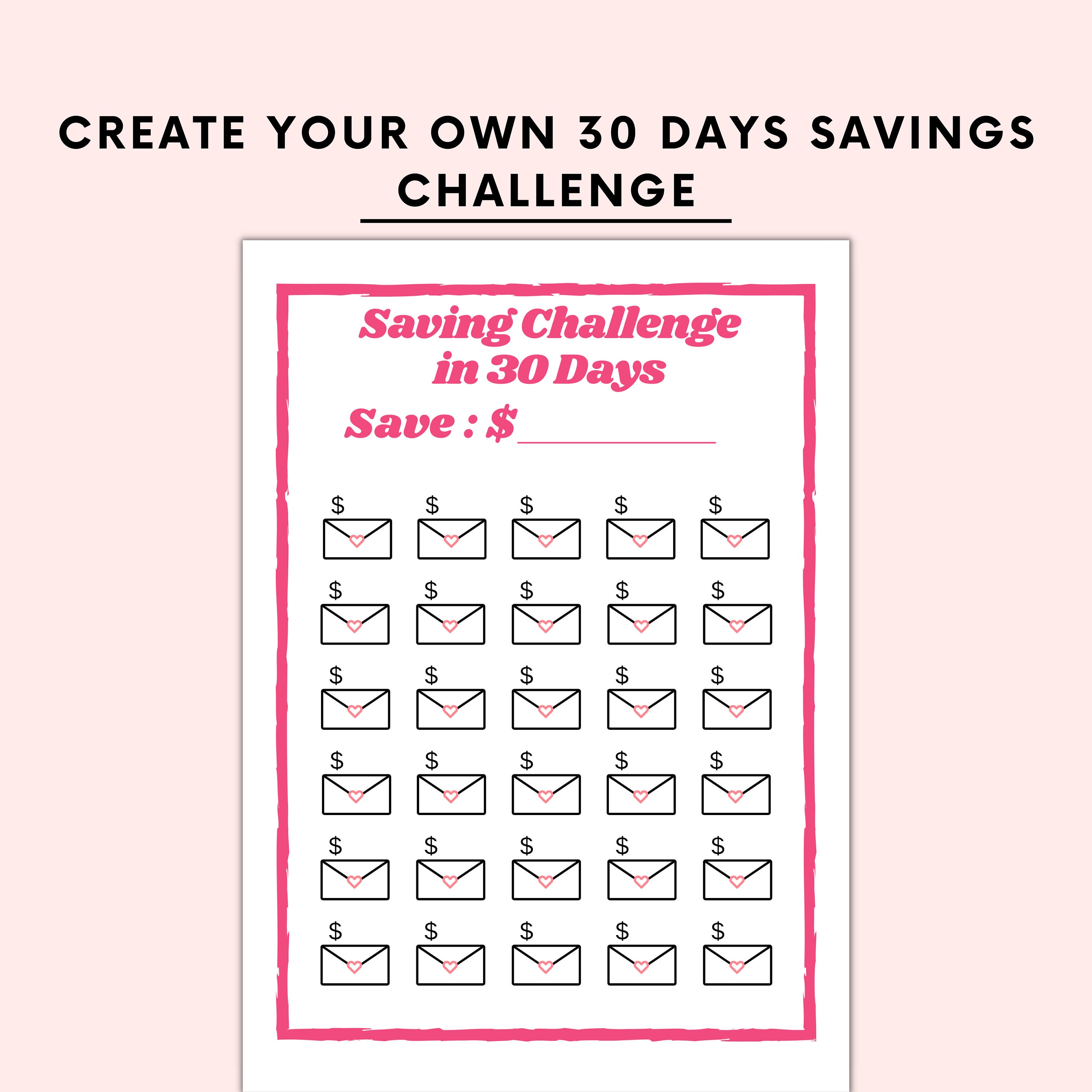 Money Saving Challenge Bundles Printable, Savings Challenge in 30 Days, Savings Challenge, Save ...