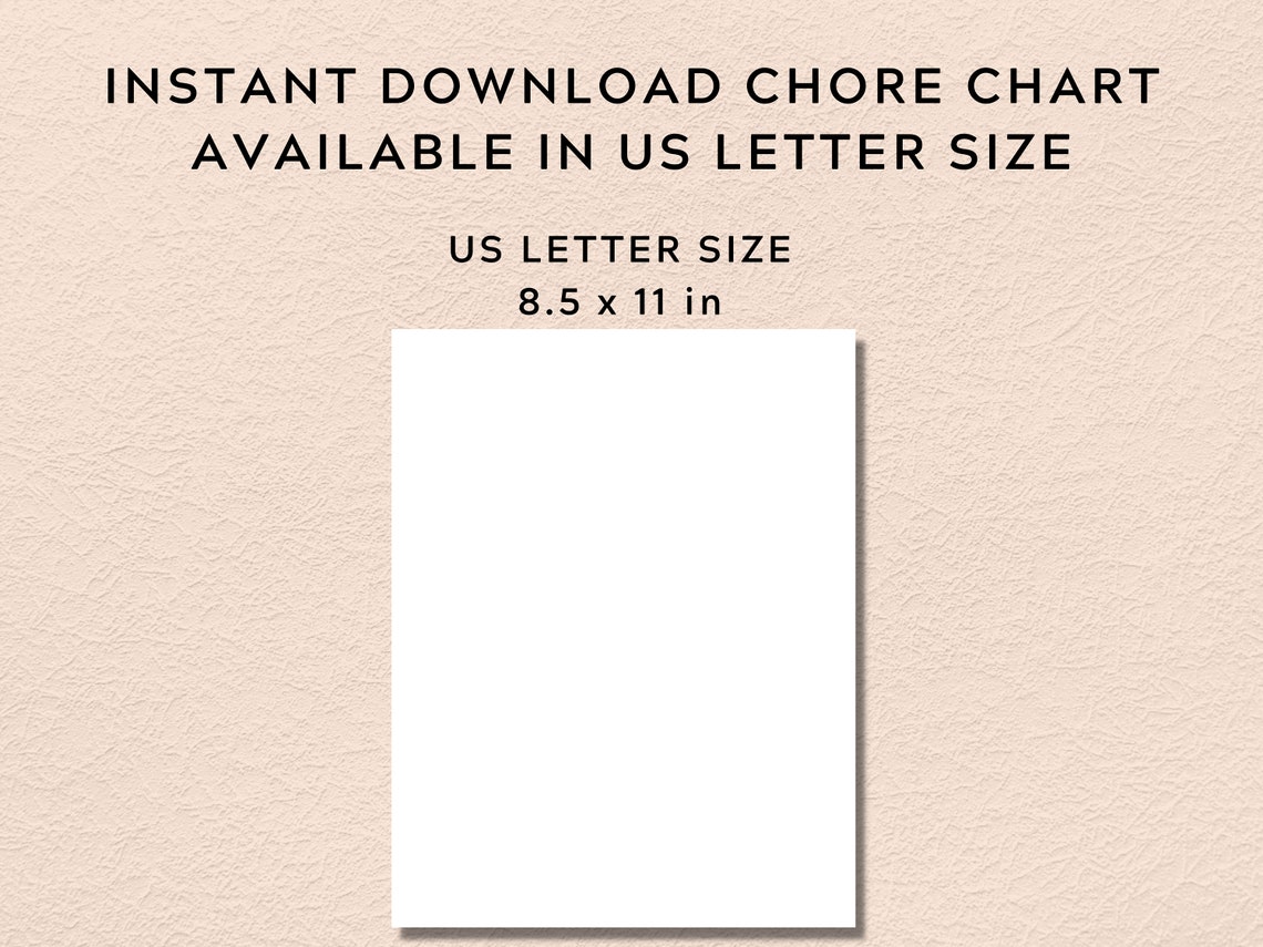 Editable Chore Chart for Kids Daily Chores Responsibility Daily Chore ...