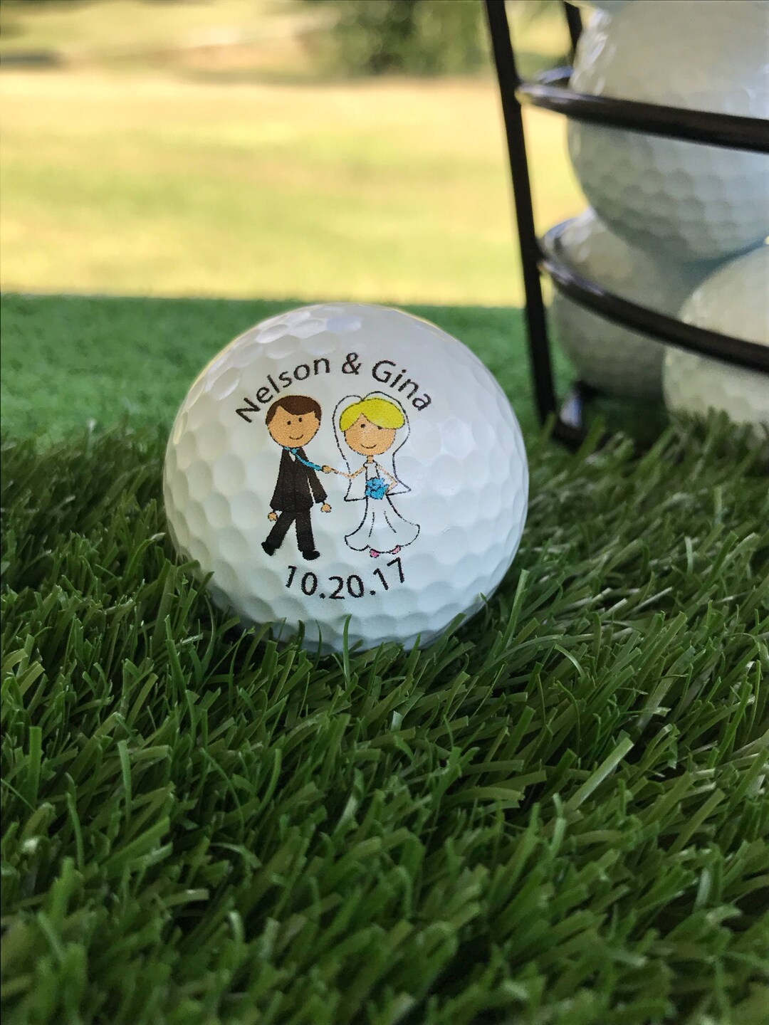 Bride and Groom Wedding Announcement Gift Personalized Custom Golf Ball ...