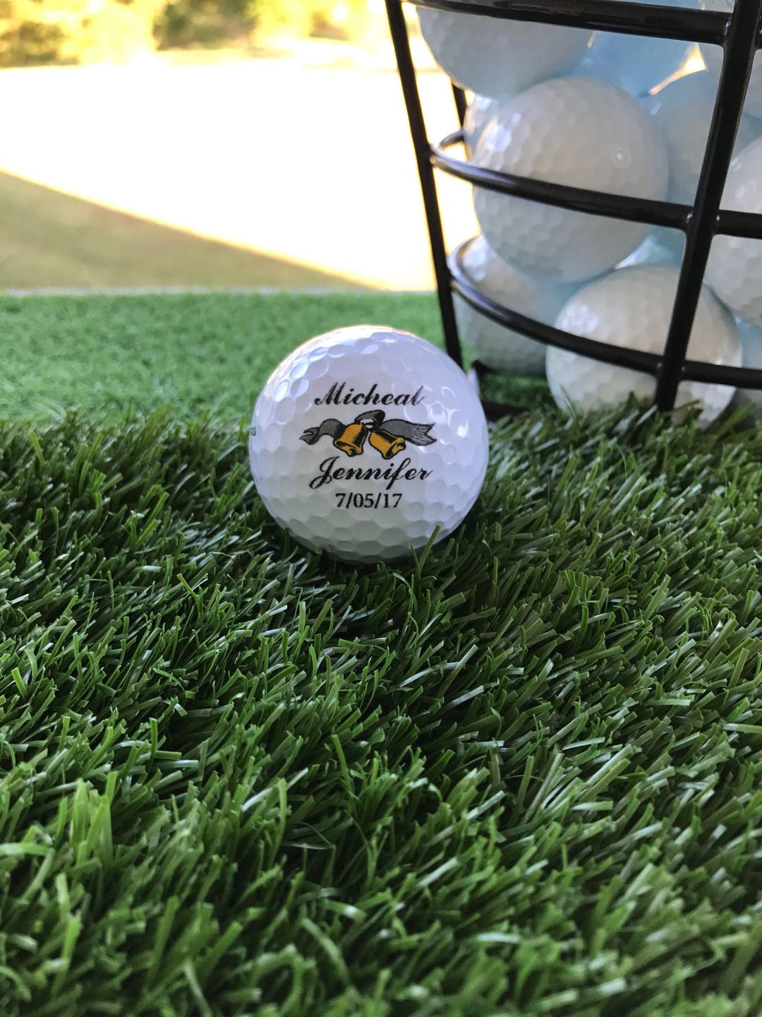 Bride & Groom Wedding Announcement/anniversary Gift Golf Ball ...
