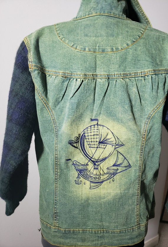Vintage Jean Jacket Distressed Jean Jacket Upcycled Jean | Etsy