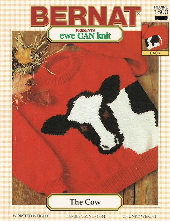 The Cow Family Sizing Knit Patterns Digital | Etsy