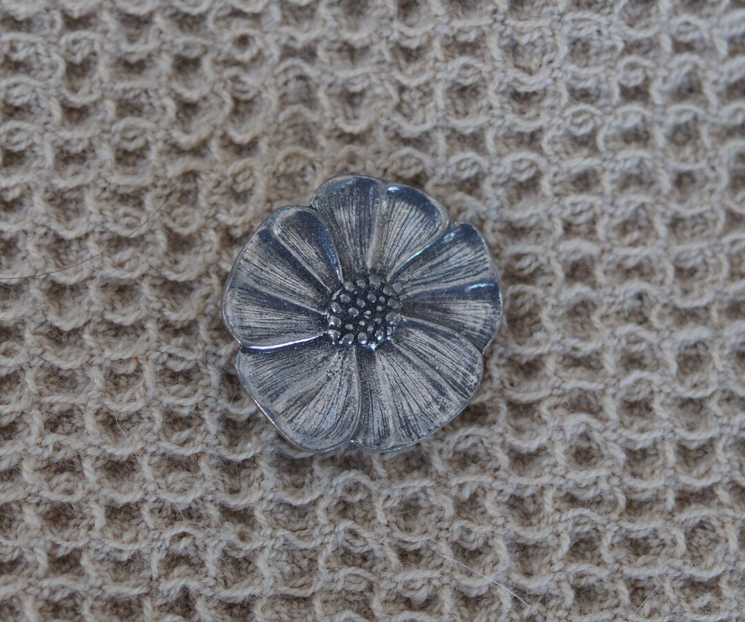 Wild Rose Danforth Pewter Vintage Button Made in the USA - Etsy