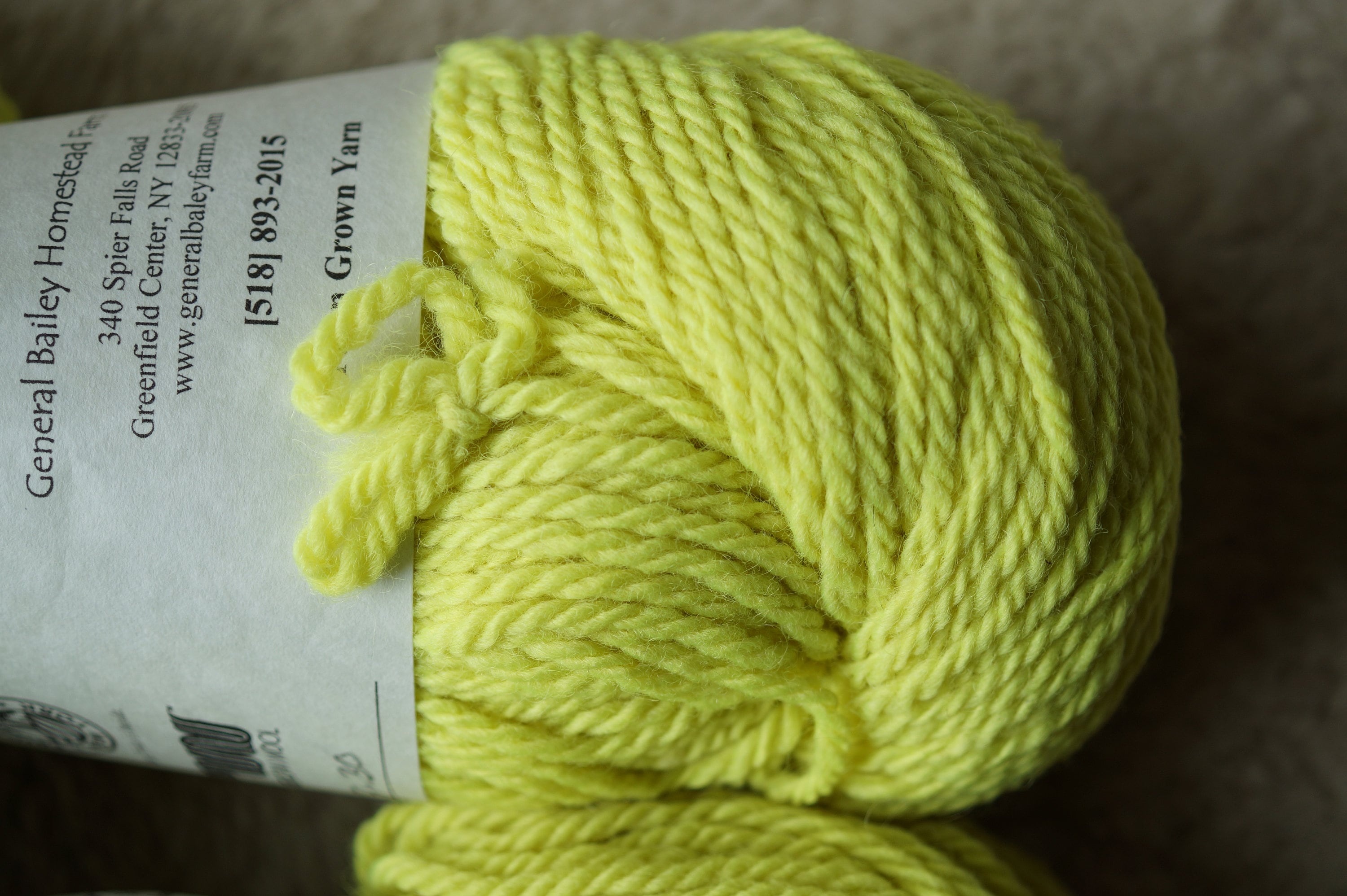 Neon Yellow bulky 3 ply soft wool yarn from our American farm, free ...