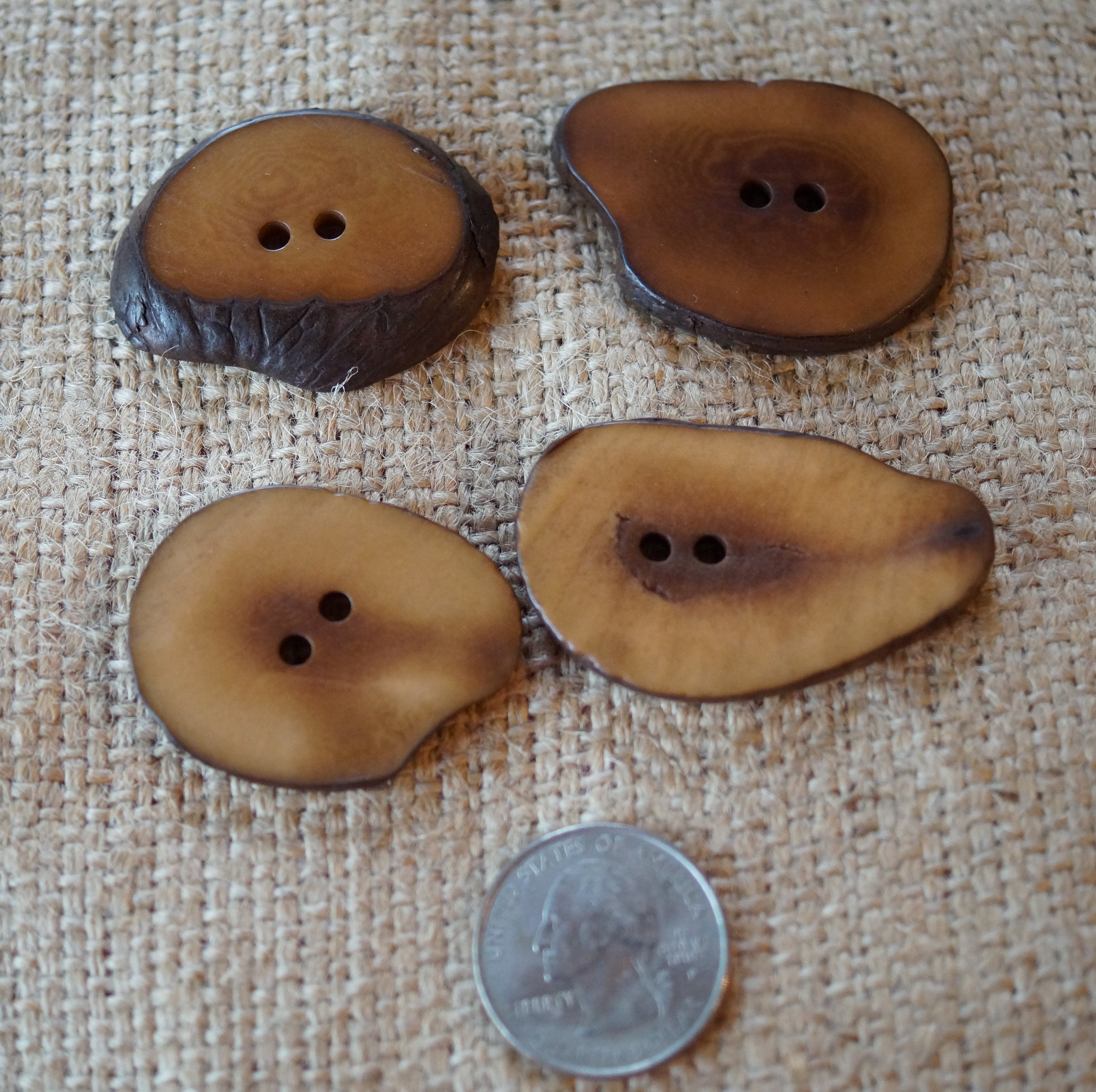 Wood Button: irregular shape wood button
