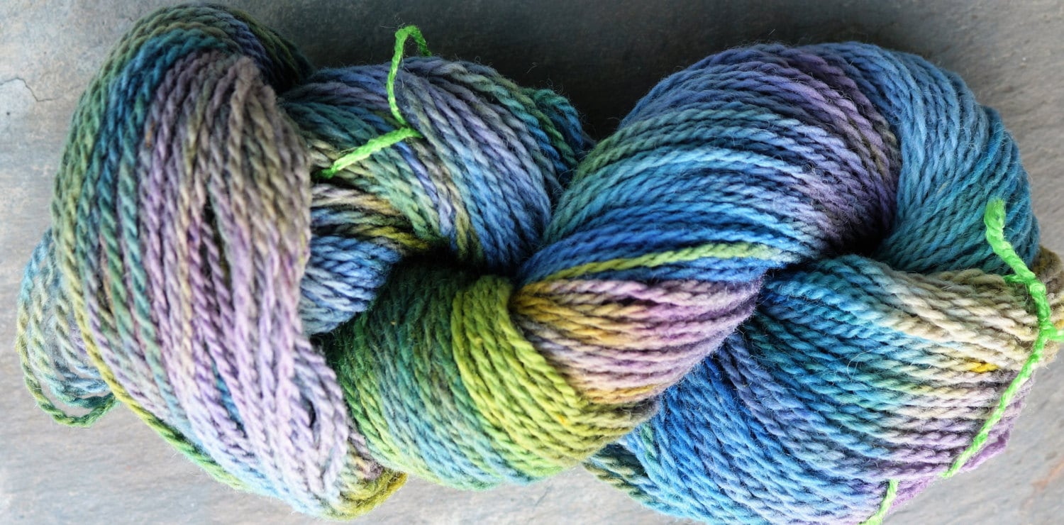 Wild Flowers 2 ply worsted weight hand dyed soft wool yarn 230 yds from ...