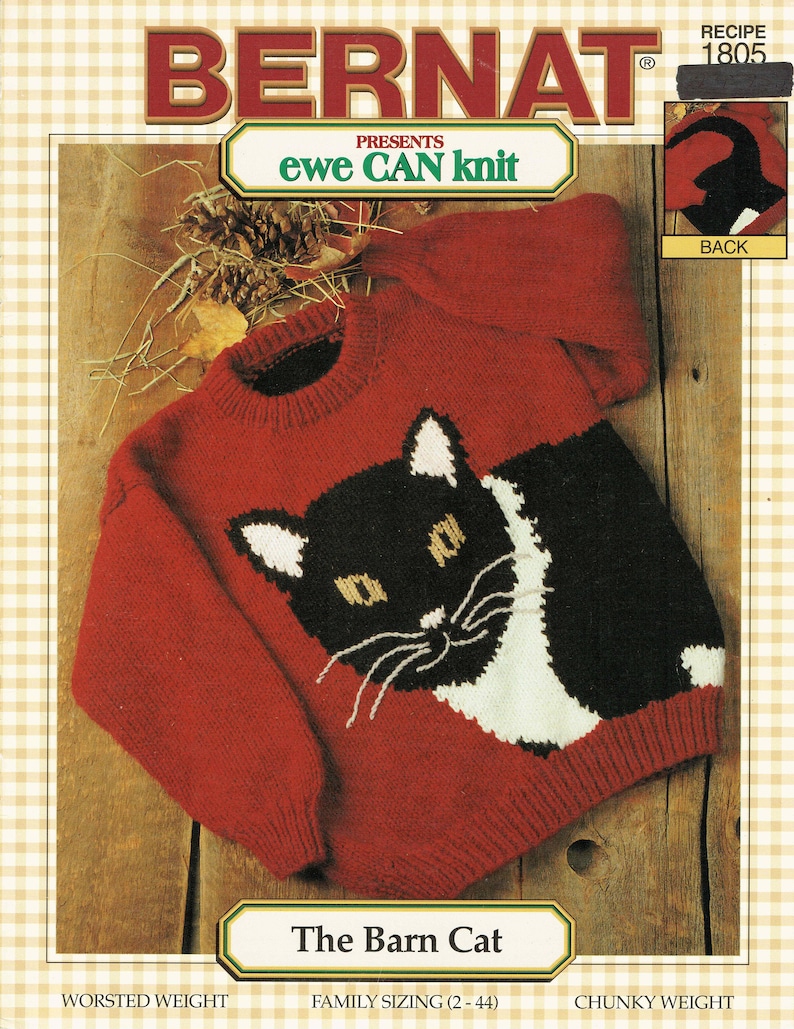 Barn Cat Knitting Pattern Book From Ewecanknit With Family | Etsy