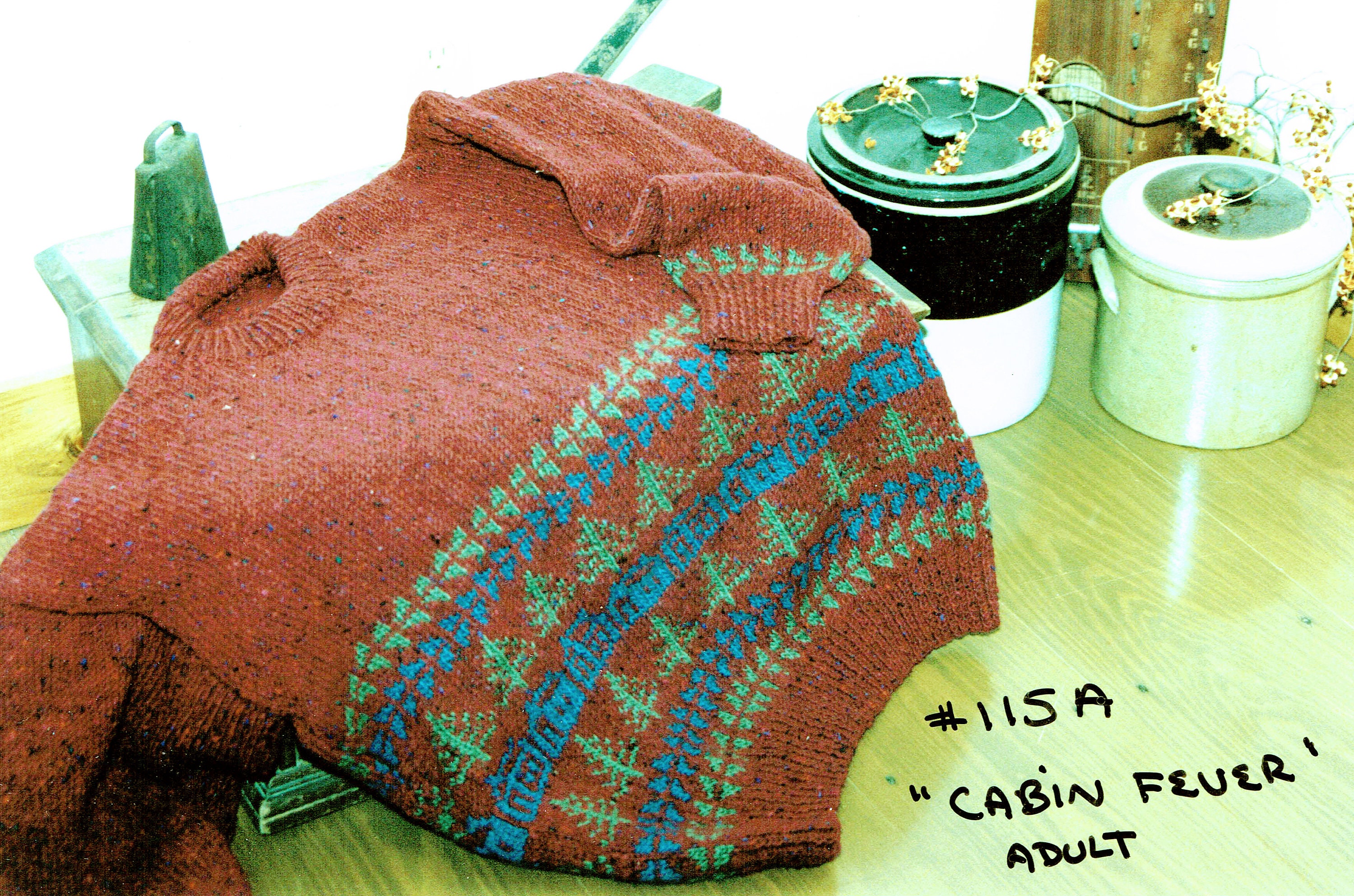 Cabin Fever adult knitting pattern sizes 40-53 inches