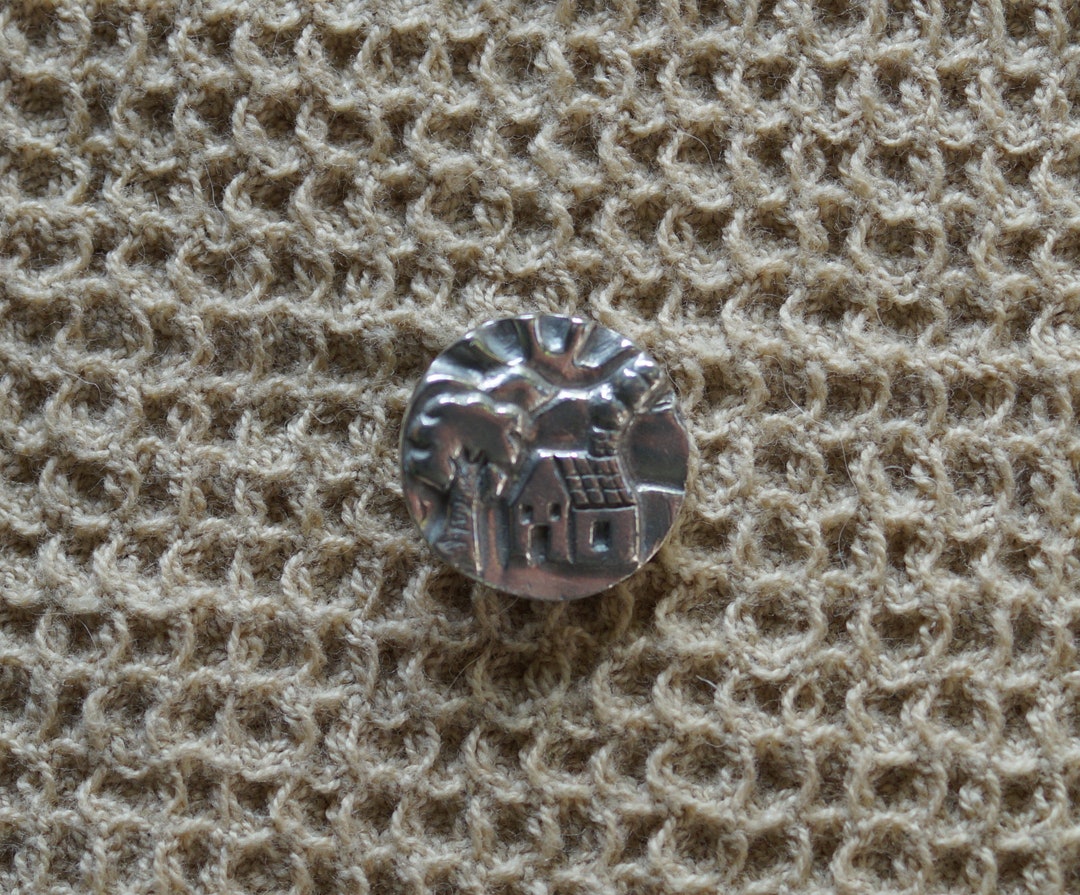 Cottage Pewter Round Danforth Button Vintage Made in the USA - Etsy