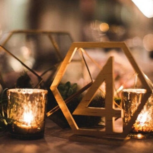 Circle Wood Table Numbers Wedding Reception Numbers Gold - Etsy