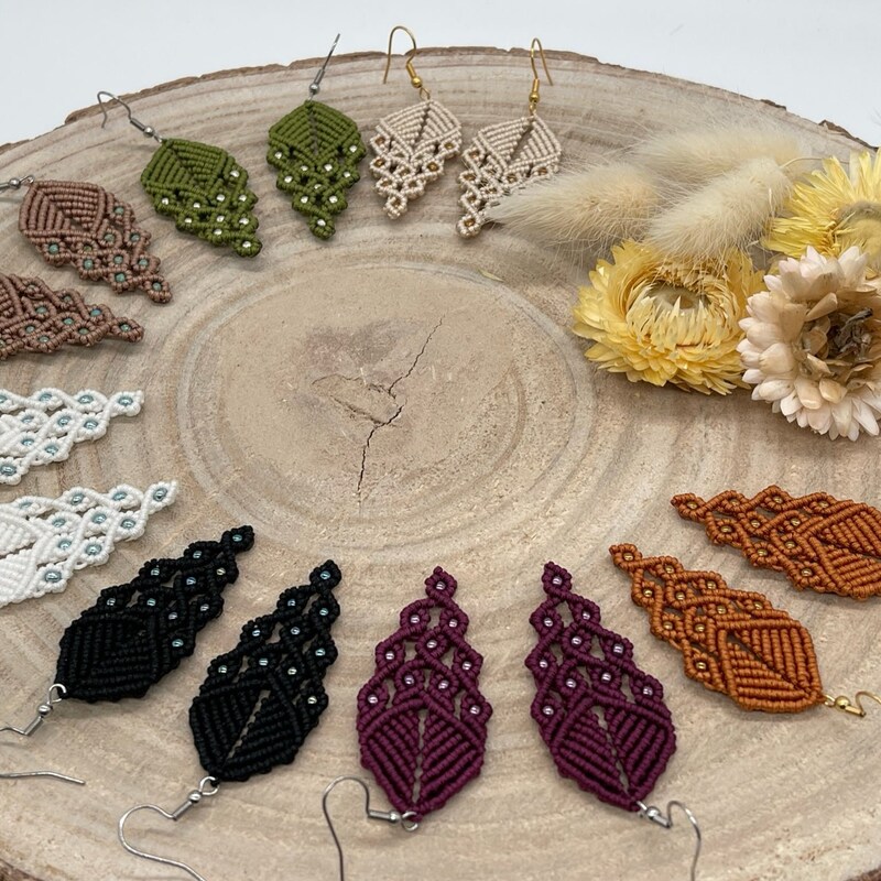 Macrame Earrings - Etsy