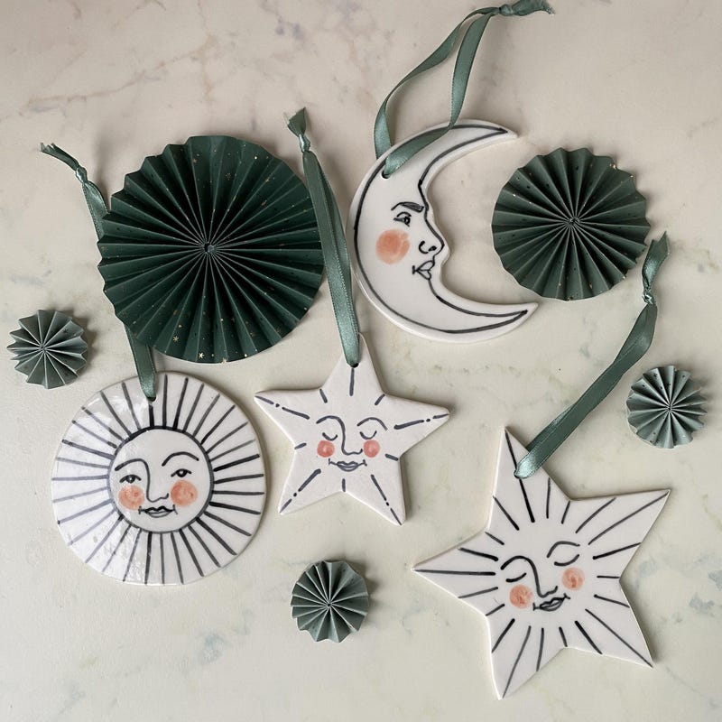 Porcelain Sun and Moon - Etsy UK