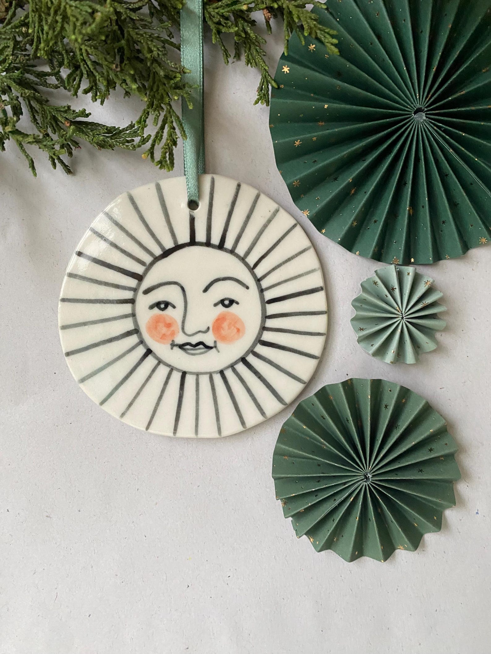 Celestial Hanging Ornaments - Sun, Moon and Stars, Handmade and ...