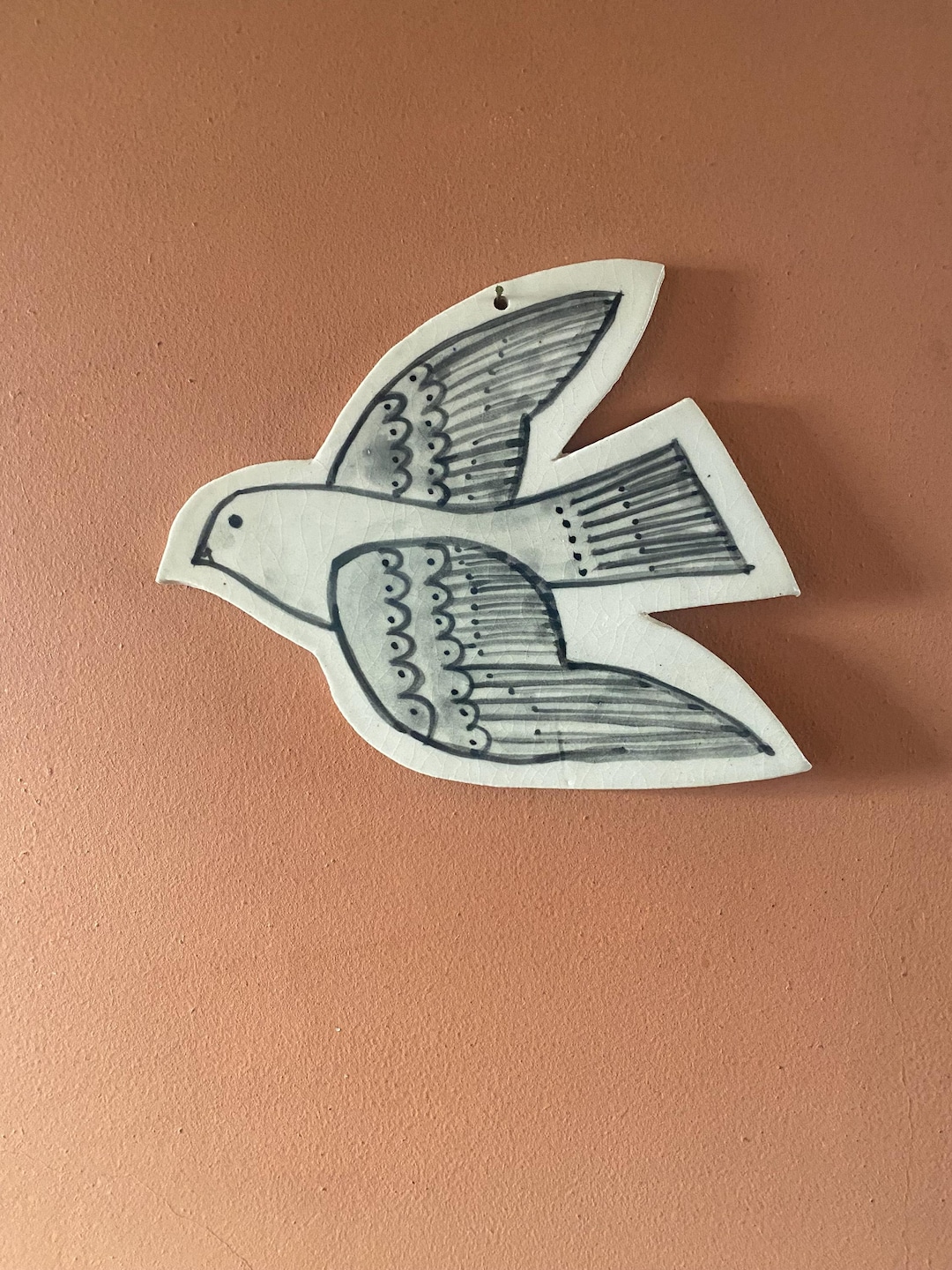 Ceramic Wall Hanging Bird Decoration, Flying Bird Hand Made Pottery - Etsy
