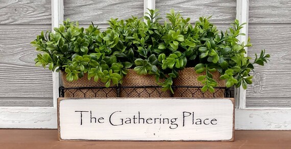 The Gathering Place Sign Self Standing Sign Small Wood Table - Etsy