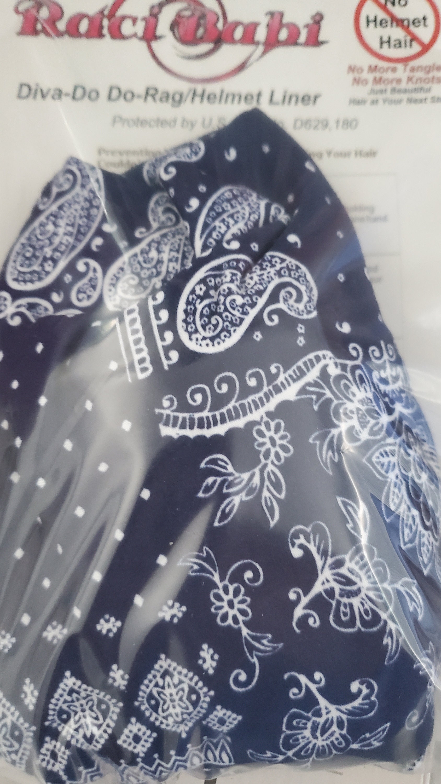 Vintage Blue Bandana Motorcycle Helmet Liner: Raci-babi Diva-do - Etsy