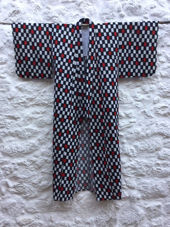 japanese wool kimono red - Gem