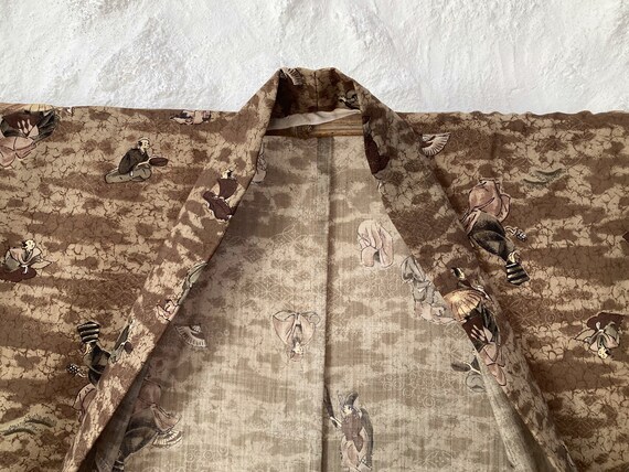 Vintage Men Juban, Samurai Wool Kimono, Handmade Japa… - Gem