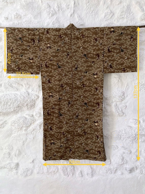 Vintage Men Juban, Samurai Wool Kimono, Handmade Japa… - Gem