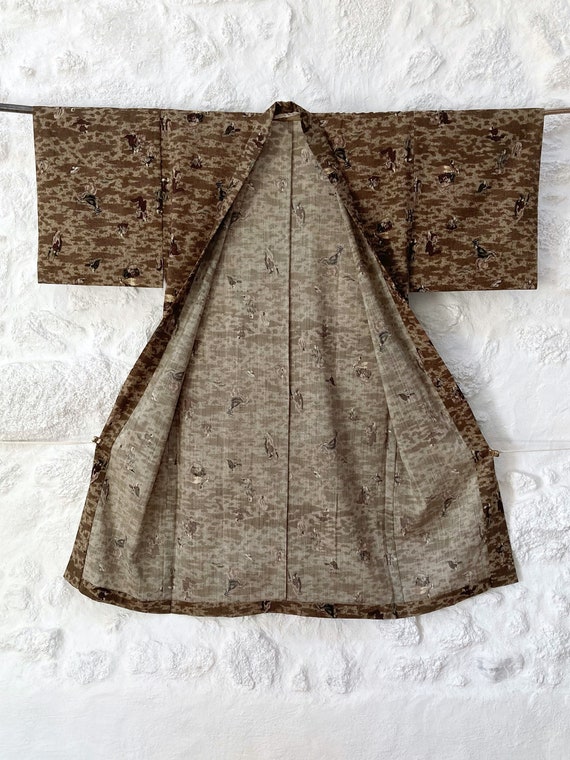 Vintage Men Juban, Samurai Wool Kimono, Handmade Japa… - Gem