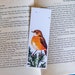 Songbird Robin Bookmark, Handmade Watercolor Birb Art Print, Linen ...