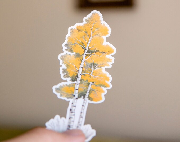 Autumn Aspen Tree Sticker - Embrace the Beauty of Fall - Waterproof ...