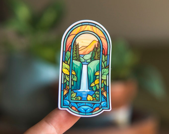 Pretty Waterfall Sticker - Nature Inspired Vinyl Decal for Water ...