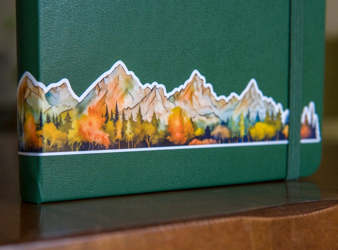 Autumn Mountain Forest Landscape Sticker - Waterproof Outdoorsy ...
