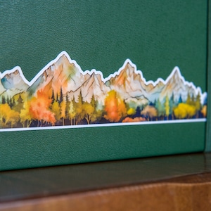 Autumn Mountain Forest Landscape Sticker - Waterproof Outdoorsy ...