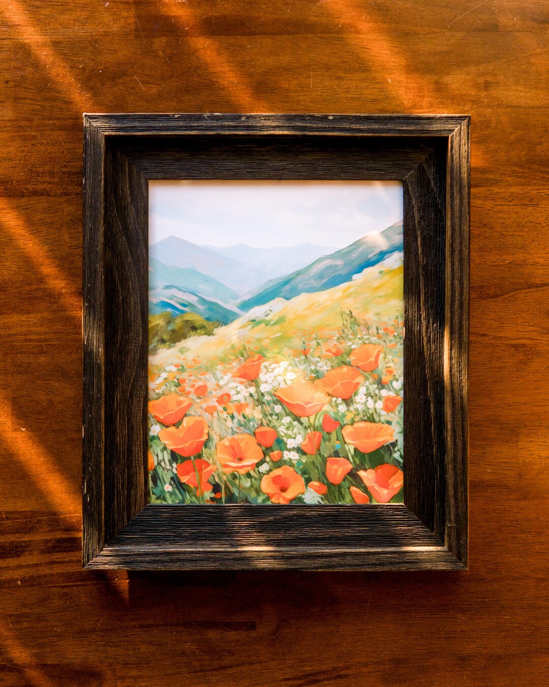 Orange Poppy Art Print, California Wildflower Wall Decor, Floral Living ...