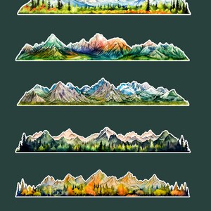 Beautiful Sierra Mountain Range Landscape Sticker - Waterproof Nature ...