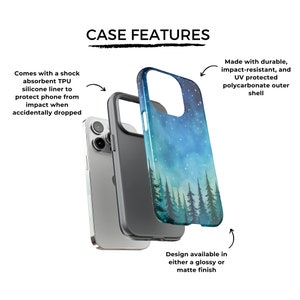 Magical Starry Night Sky Phone Case, Watercolor Mountain Forest Milky ...