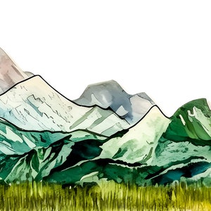 Beautiful Sierra Mountain Range Landscape Sticker - Waterproof Nature ...