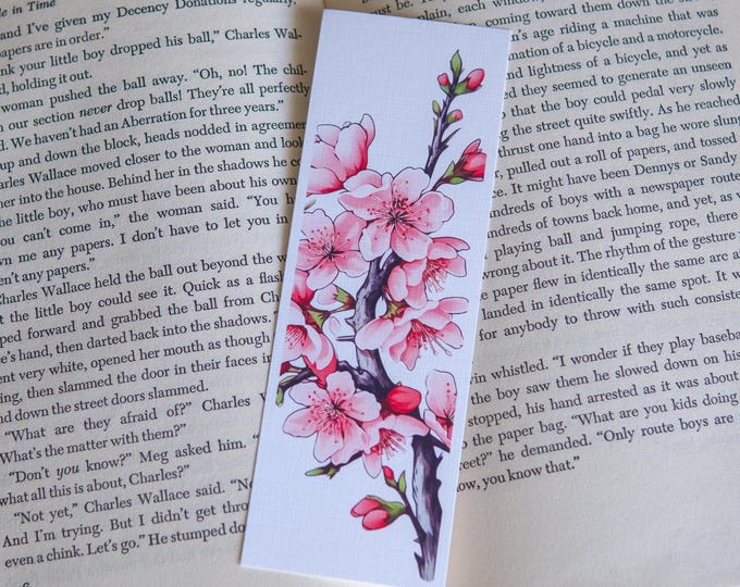 Cherry Blossom Bookmark, Japanese Sakura Flower Art, Hanami Festival ...