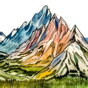 Beautiful Sierra Mountain Range Landscape Sticker - Waterproof Nature ...