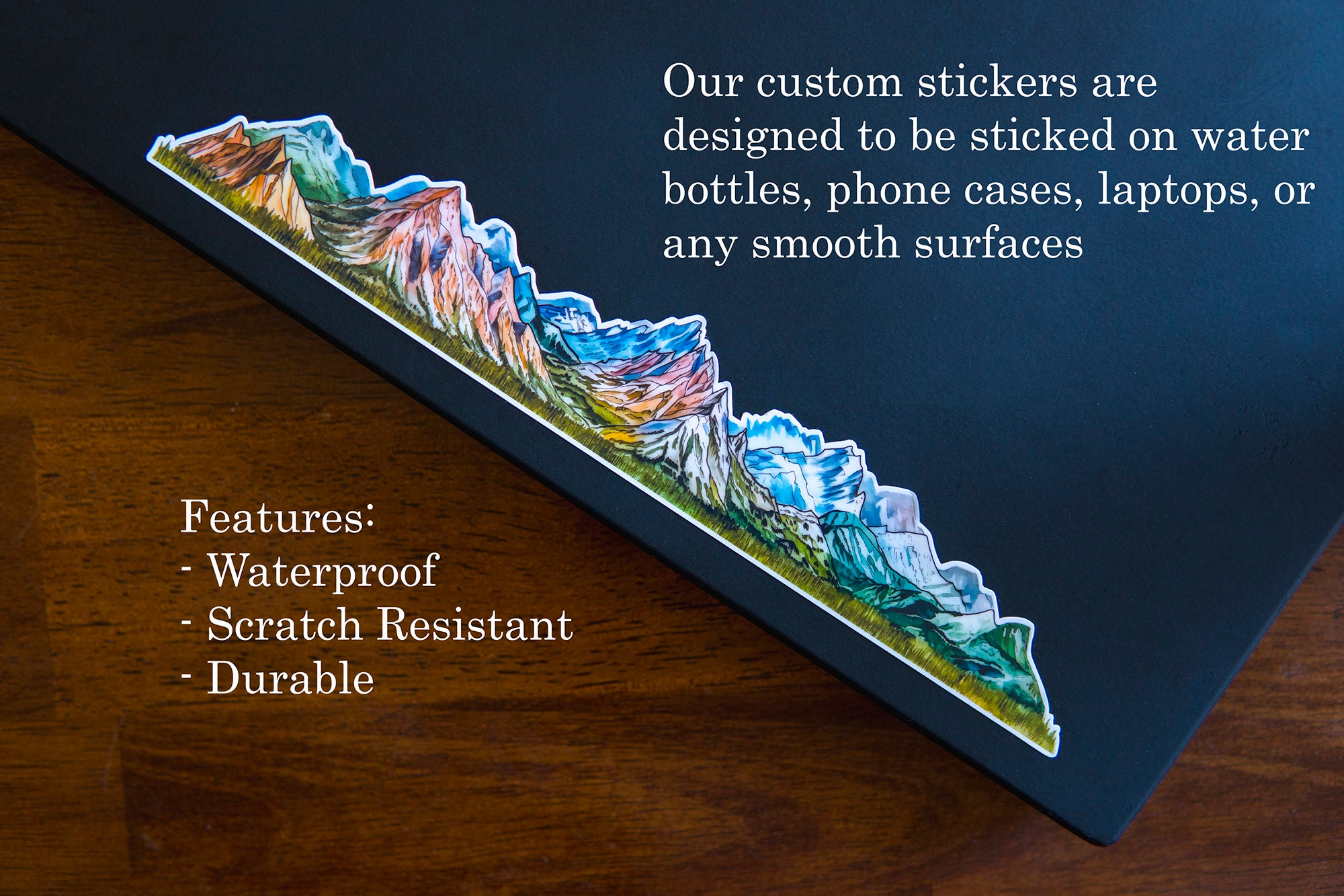 Stained Glass Mountain Scenery Sticker Outdoorsy Inspired - Etsy