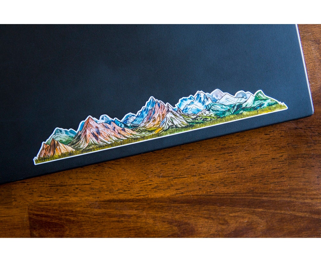 Beautiful Sierra Mountain Range Landscape Sticker - Waterproof Nature ...