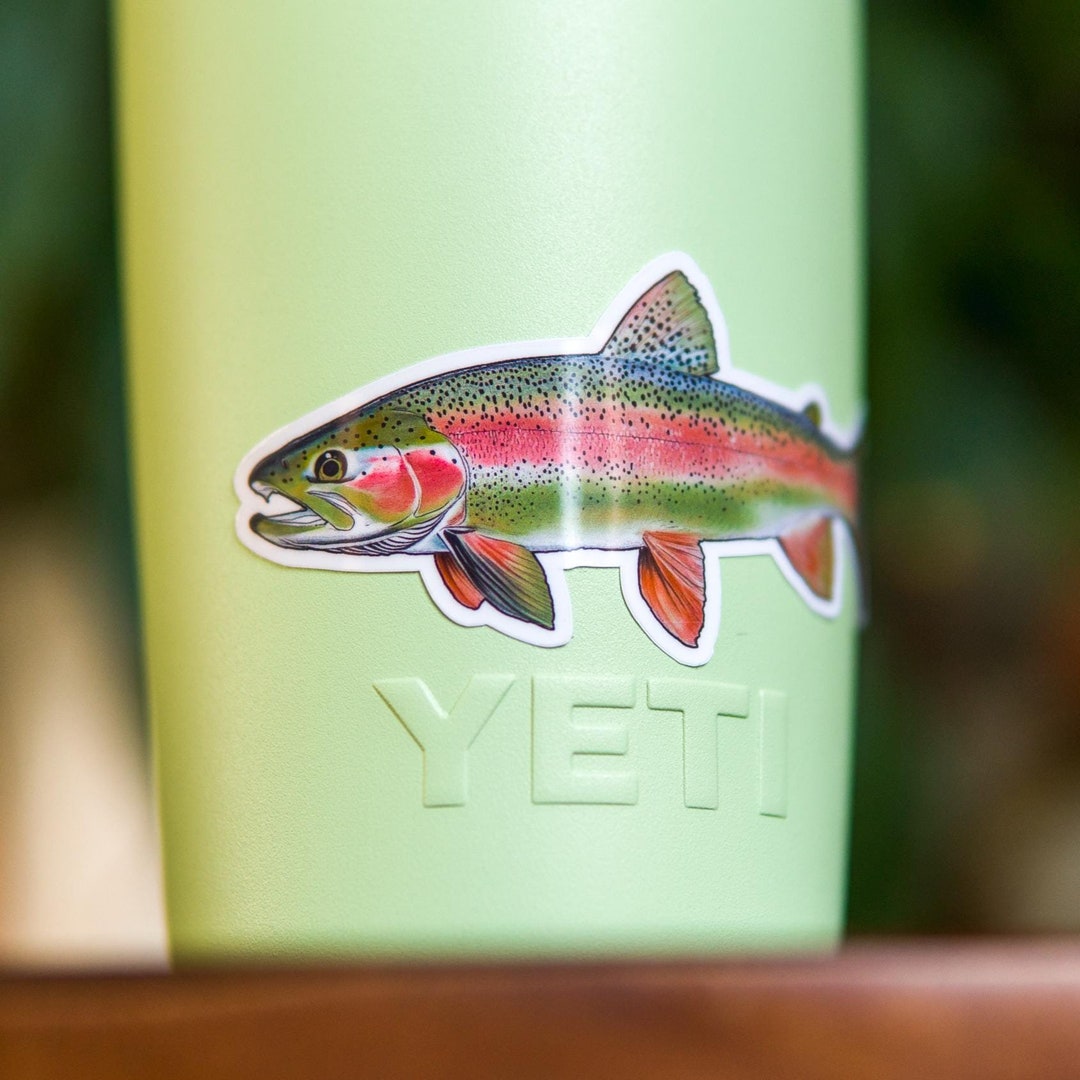 Rainbow Trout Sticker - Waterproof Nature Inspired Vinyl Decal, Fly ...