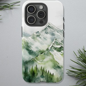 Watercolor Mountain Forest Landscape Phone Case for Iphone, Google ...