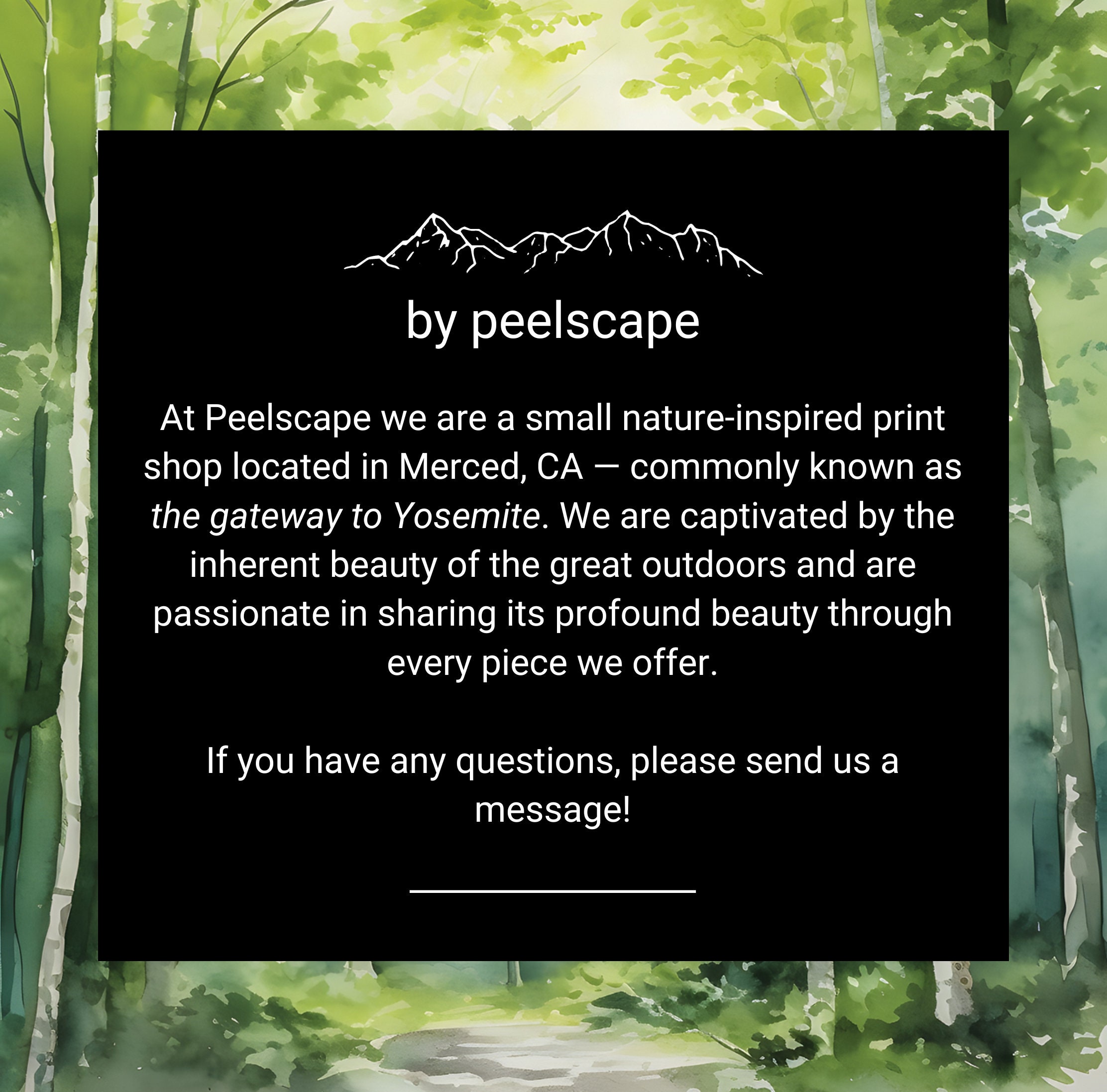 Watercolor Evergreen Forest Tree Line Sticker Waterproof Nature ...