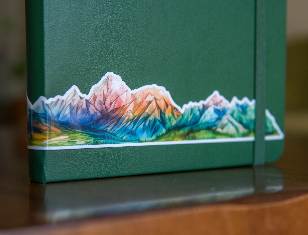 Abstract Mountain Landscape Sticker - Waterproof Nature Inspired ...