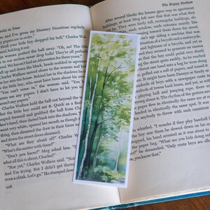 Pretty Green Bookmark, Foliage Watercolor, Cute Peaceful Trees ...