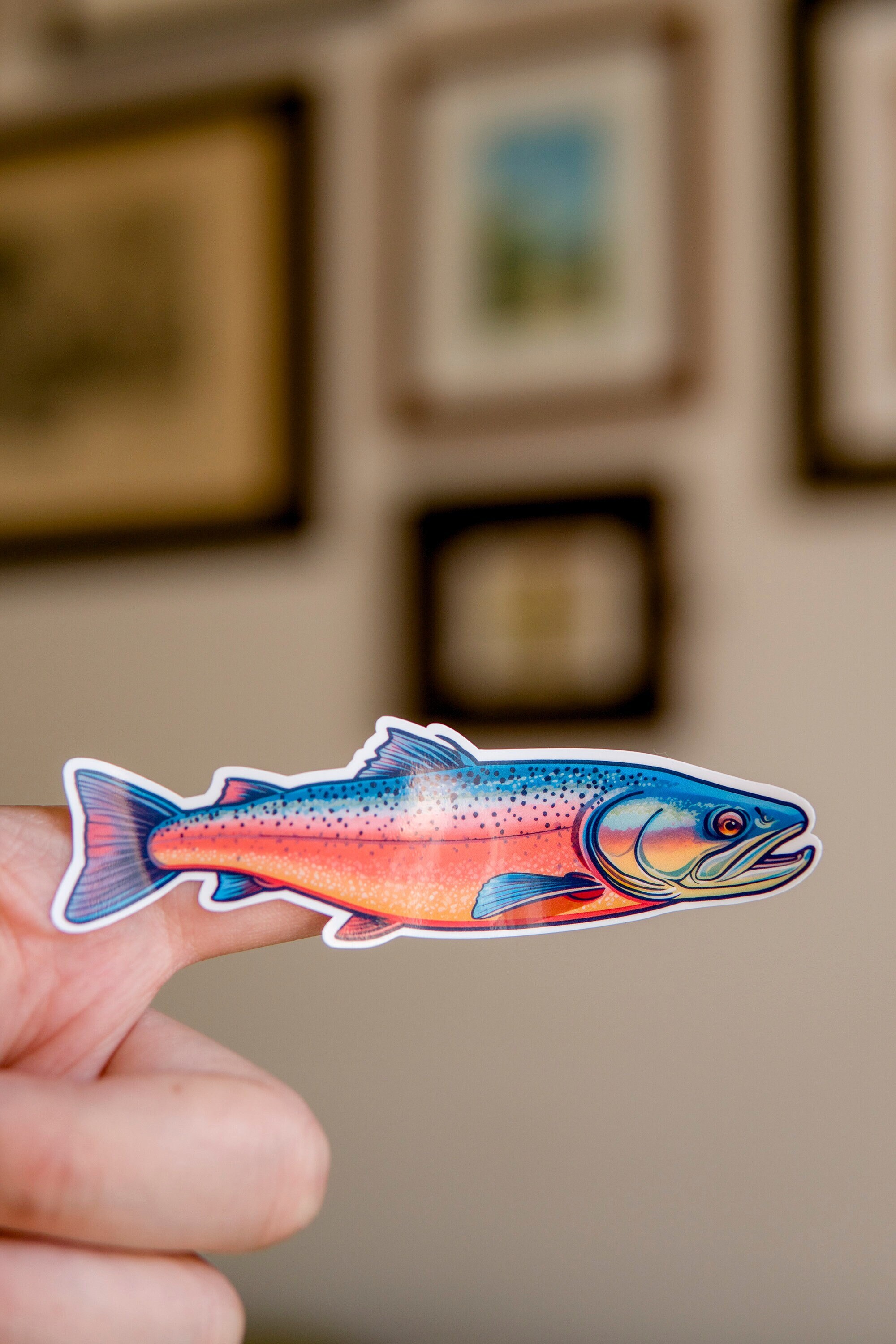 Salmon Sticker Waterproof Vinyl Sticker Fishing Gift - Etsy